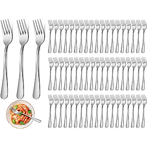 Dinner Forks Set 7.1 Inch Stainless Steel Forks Flatware Cutlery Forks Silverware for Home Kitchen Restaurant Hotel Eating Silverware Utensils, Silver, Dishwasher Safe (60 Pcs)