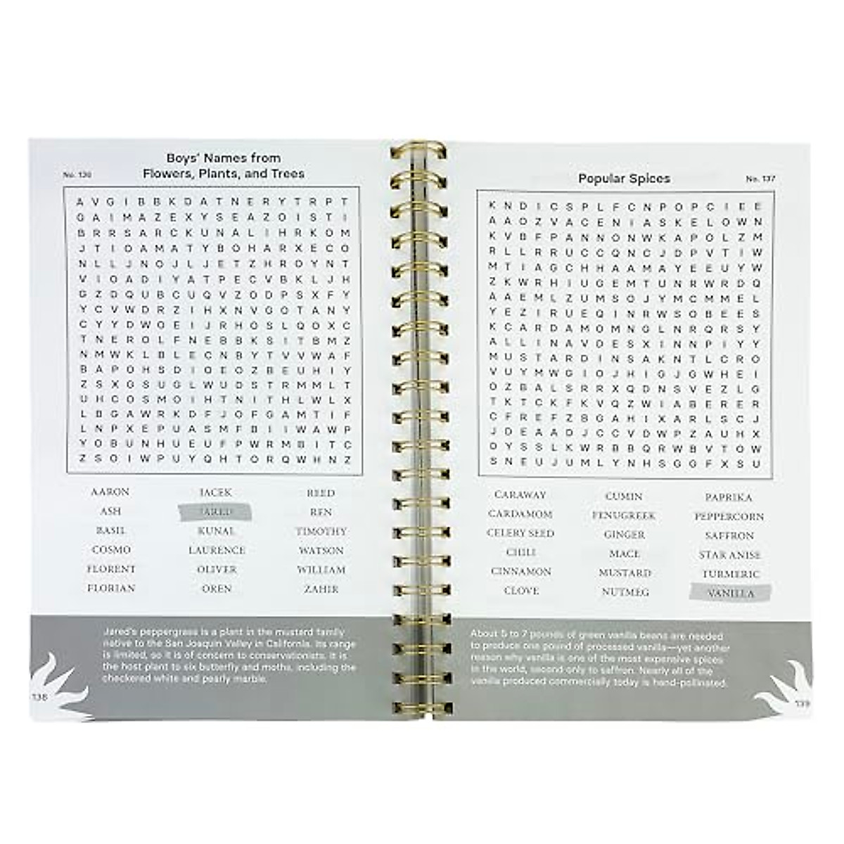 Smithsonian Word Search Gardens & Plants - Beautiful Botanicals Spiral-Bound Puzzle Multi-Level Word Search Book for Adults Including More Than 200 Puzzles (Brain Busters)