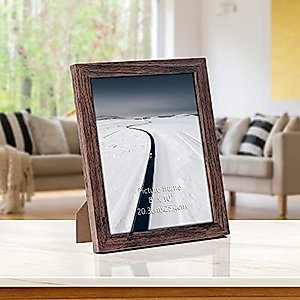 EdenseeLake 8x10 Picture Frame Set of 4, Rustic Distressed Brown Wood Pattern, Photo Frames 8 by 10 for Desktop Display and Wall Mounting