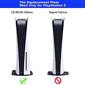 Frusde PS5 Plates, Hard Shockproof PS5 Faceplates Compatible with PS5 Console, ABS Anti-Scratch Dustproof Cover Replacement Shell Plates Compatible with PS5 Console Disc Edition - Translucent Blue