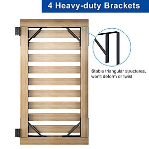 JUBEST Heavy Duty Gate Corner Brace Bracket, Anti Sag Gate Kit Adjustable Gate Hardware for Wooden Fence, Driveway, Corral Gates, Wood Windows(Door Not Include)