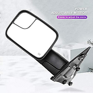 INEEDUP Tow Mirror Towing Mirror Fits for 2002-2008 for Dodge for Ram 1500 2003-2009 for Dodge for Ram 2500/3500 with Left Side Power Operation Heated Without Turn Signal Light