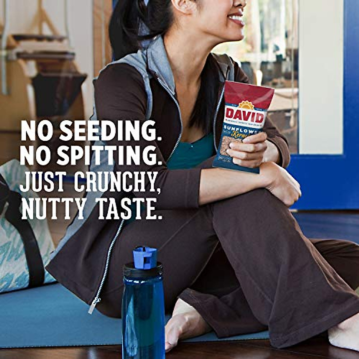 DAVID Roasted and Salted Original Sunflower Kernels, 3.75 oz, 12 Pack