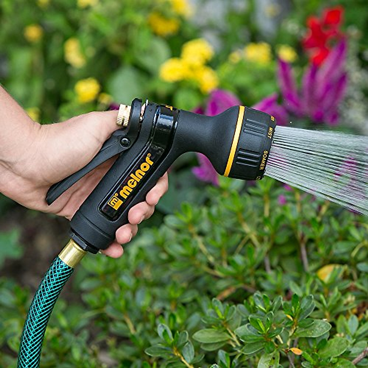 Melnor 65143AMZ Metal 7 Pattern Nozzle Bundle, Black, Yellow