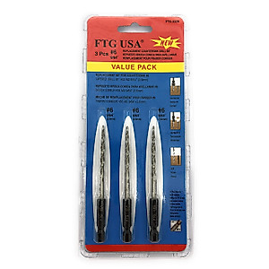 FTG USA Countersink Drill Bit Set 6 Pc #6 (9/64") Wood Countersink Drill Bit Pro Pack Countersink Set, with 3 Replacement Tapered Countersink Bits 9/64", 1 Stop Collar, 1 Hex Wrench