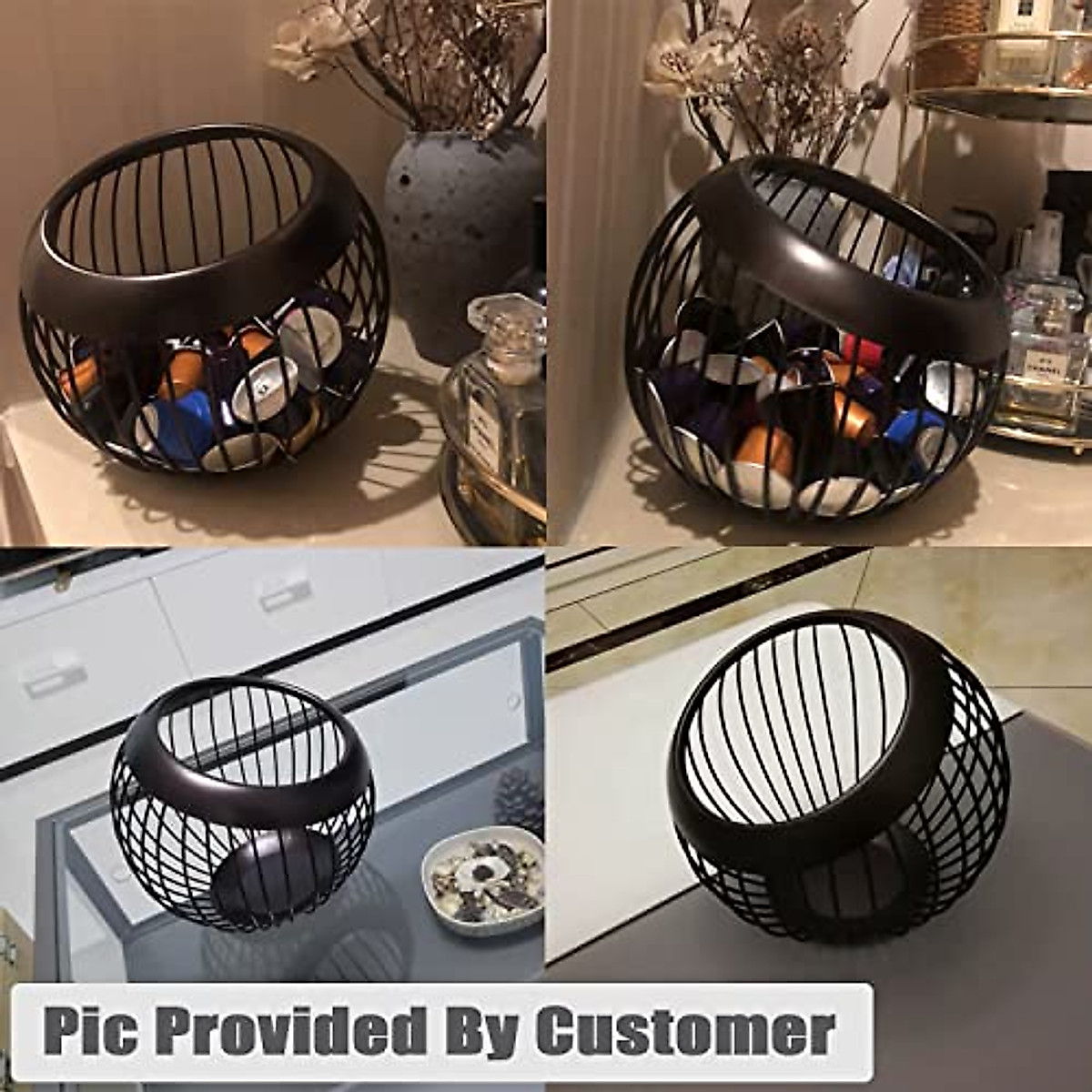 Coffee Pod Holder, Large Capacity K Cup Holder and Espresso Pod Holder, Coffee Pod Organizer for Keurig Kcup Storage and Espresso Capsule Holder, Coffee Pod Storage (Brown)