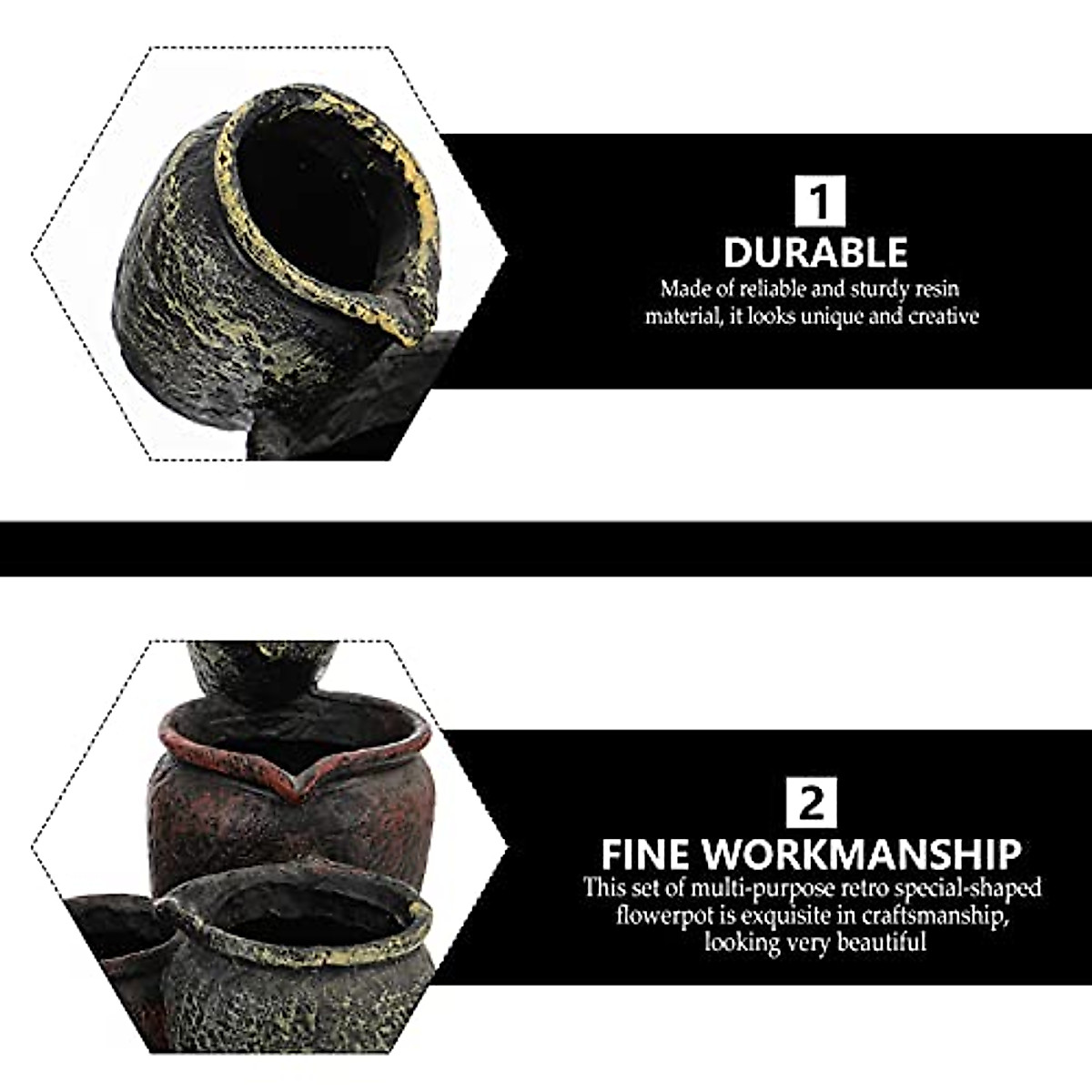 Happyyami 1 Set Succulent Plant Pots Resin Flower Planter Decorative Flower Pot Small Planter pots Table Pen Holder Small Flower Pot The Office Decor Small Planting Flowerpot Ashtray Counter