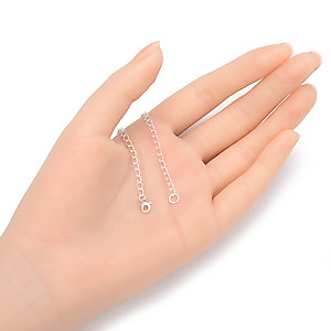 1pc Adabele Authentic 925 Sterling Silver Jewelry Making Cable Chain Extender Removable Adjustable 3 inch Extension for Necklace Anklet Bracelet SS303-3