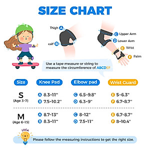 BOSONER Kids/Youth Knee Pad Elbow Pads Set for 3-15 Year, Child Protection Pads for Girls/Boys, for Sports Roller Skates, Cycling, BMX Bike, Skateboard, Inline Rollerblading, Skating, Scooter, Riding