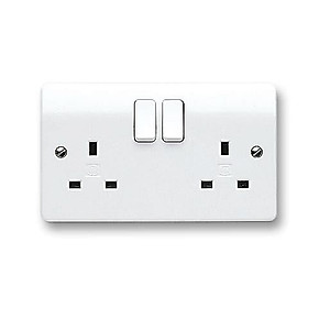 MK (ELECTRIC) - 13A 2 Gang DP Double Switched Socket, White
