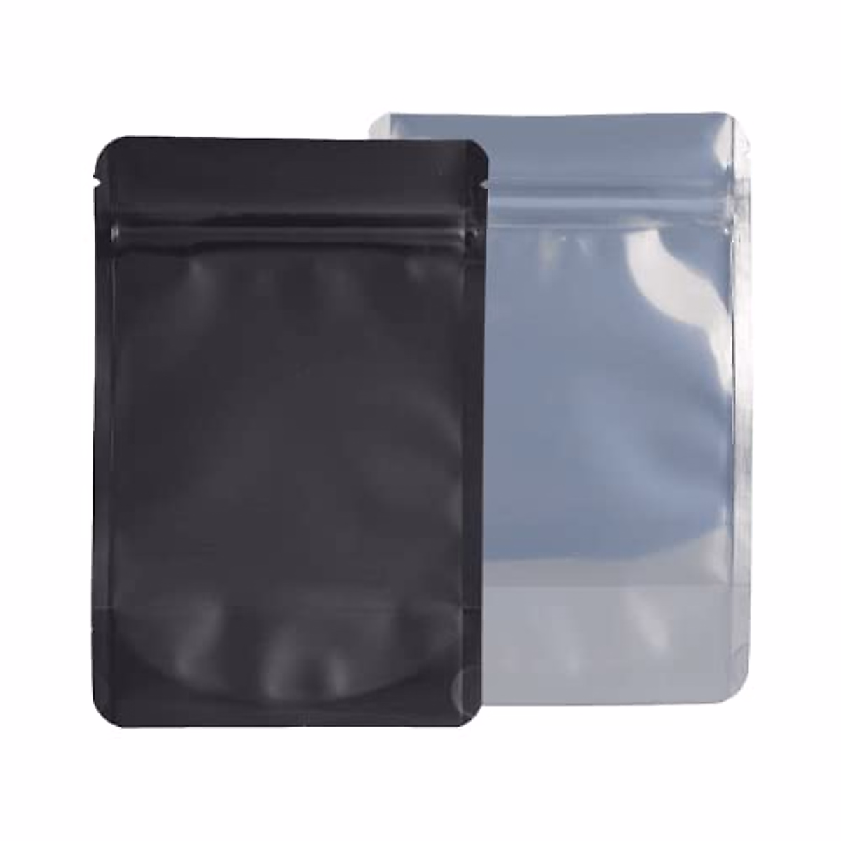 55 Pack Resealable Mylar Bags with Front Window - Oxygen Absorbers for Long Term Food Storage - 7 x 10 & 10 x 14 inch Standup Zipper Bags