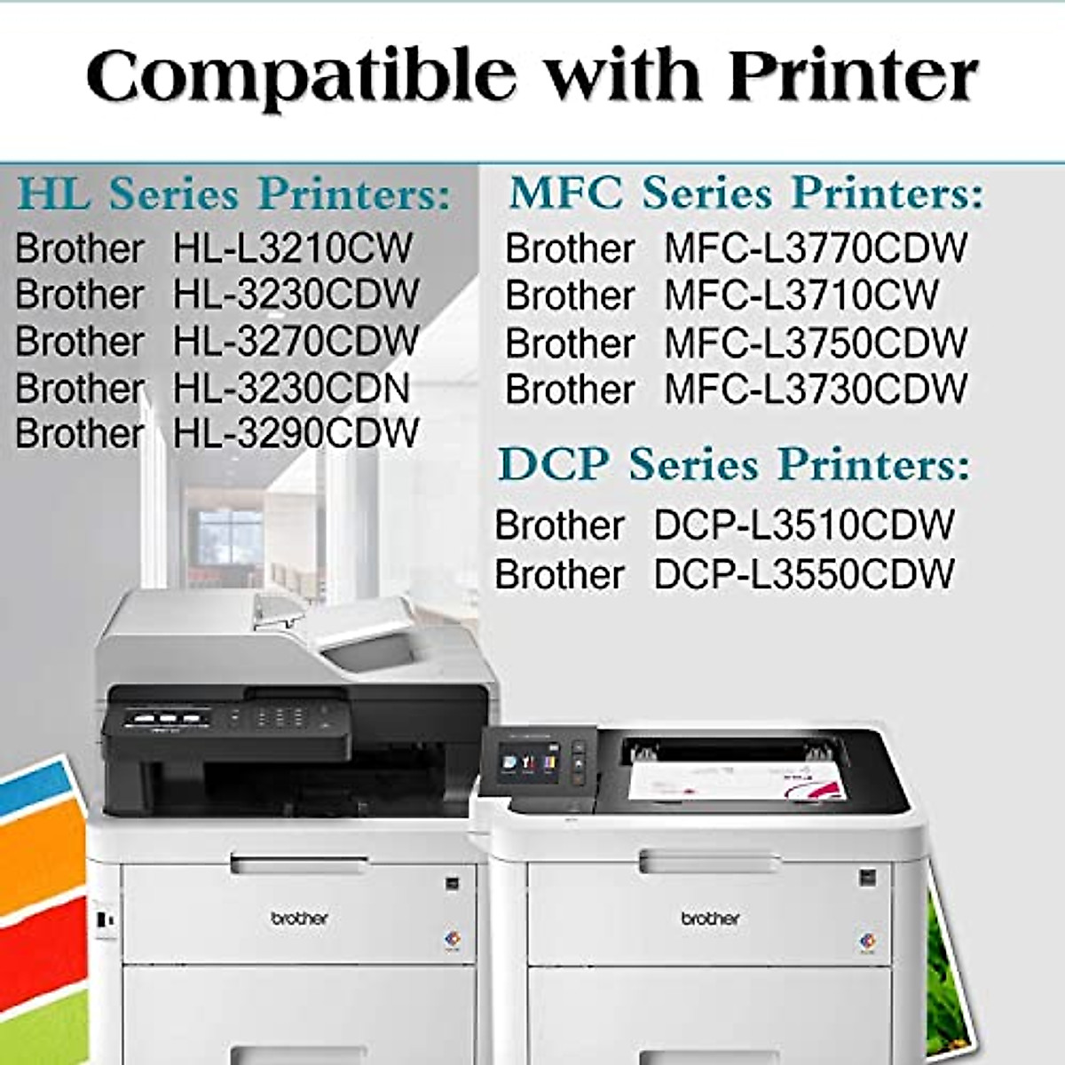 EAXIUCE TN223 TN223BK TN223C TN223M TN223Y Toner Cartridge Compatible for Brother TN-223 MFC-L3770CDW L3710CW L3750CDW L3730CDW HL-3210CW 3230CDW 3270CDW 3230CDN DCP-L3510CDW Printer | TN23 4PK