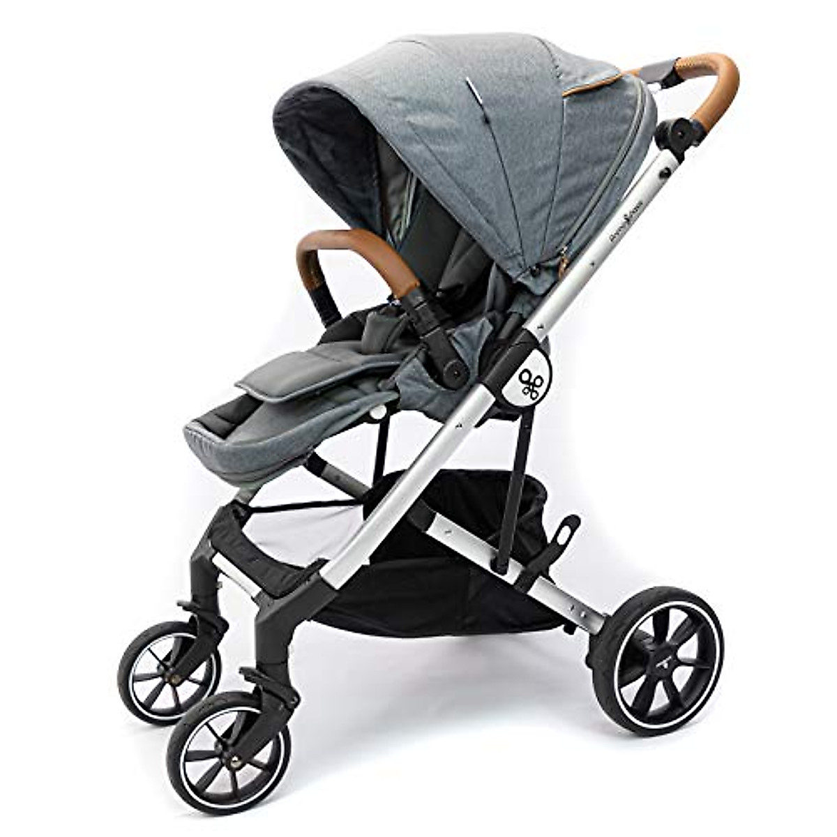Icon Baby Stroller - Compact Stroller for Travel with Adjustable Footrest, Ventilated Canopy and Reversible Seat - by Primo Passi (Grey Melange)
