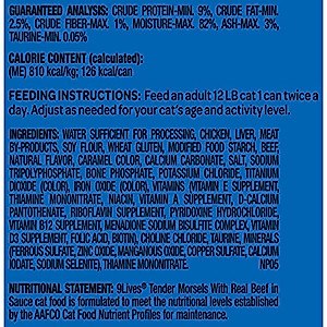 9Lives Tender Morsels With Real Beef In Sauce Wet Cat Food, 5.5 Ounce Can (Pack of 24)