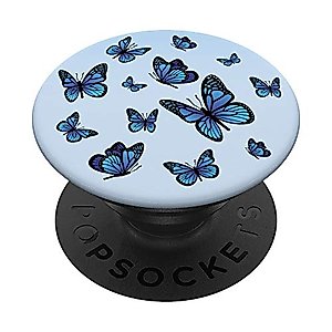 Blue butterflies design cute print for girls women boys PopSockets Swappable PopGrip