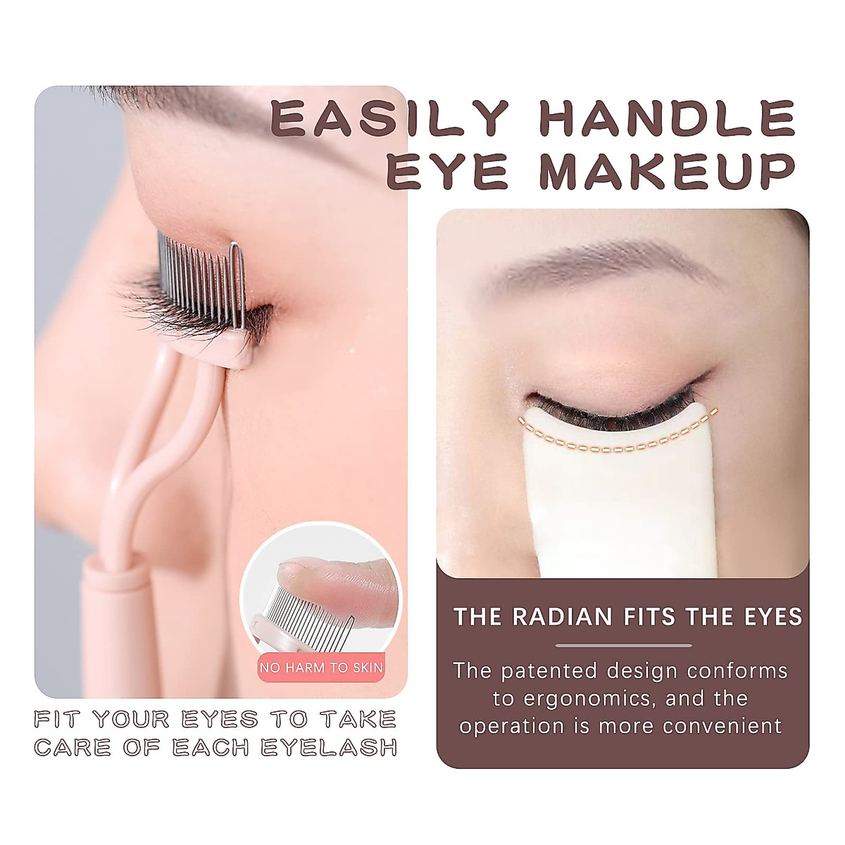 HOSAILY Lashes Buddy False Eyelash Applicator Tool Kit Eye Lash Comb Eyelashes Separator Curler Lash Clip Tweezers Eye Makeup Tool 2 Pack Fake Eyelashes Buddy Tool More Convenient to Wear Lashes