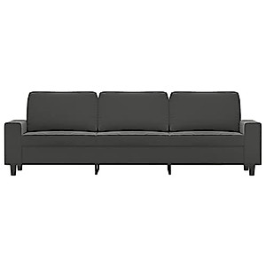 vidaXL 3-Seater Sofa Dark Gray 82.7" Microfiber Fabric