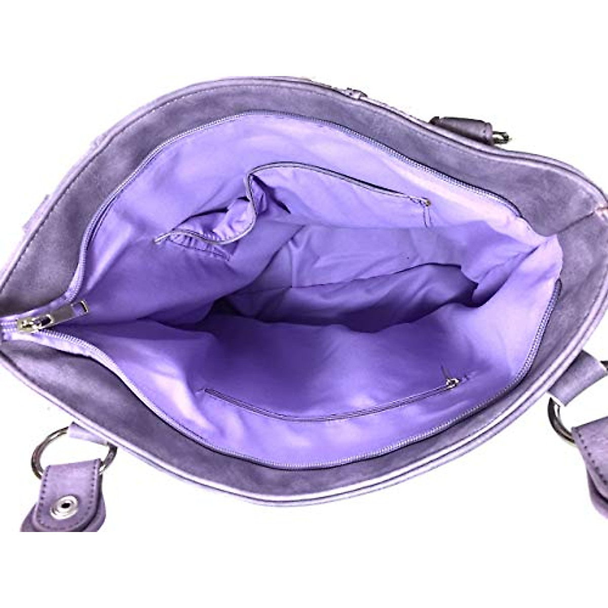 Zzfab Laser Cut Hobo Bag Double Handles Big Purple Purse