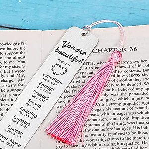 Inspirational Christian Bookmarks for Women Book Lovers Gifts for Christmas Stocking Stuffers Birthday Bible Verse Bookmark for Girls Daughter Bookish Friend Sister Baptism Religious Church Bulk Gifts