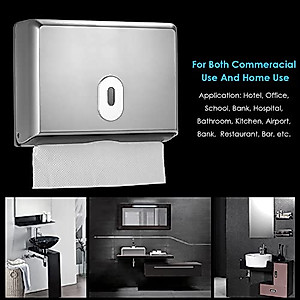 Paper Towel Dispenser Wall Mount for Toilet, Bathroom Paper Towel Holder, Commercial Paper Towel Dispenser for Trifold Paper & Multifold Paper Towels, Silver