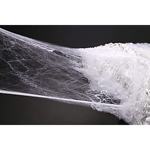 Moon Boat 1100 sqft Fake Spider Web Cobweb Halloween Party Decorations Props with 160 Spiders