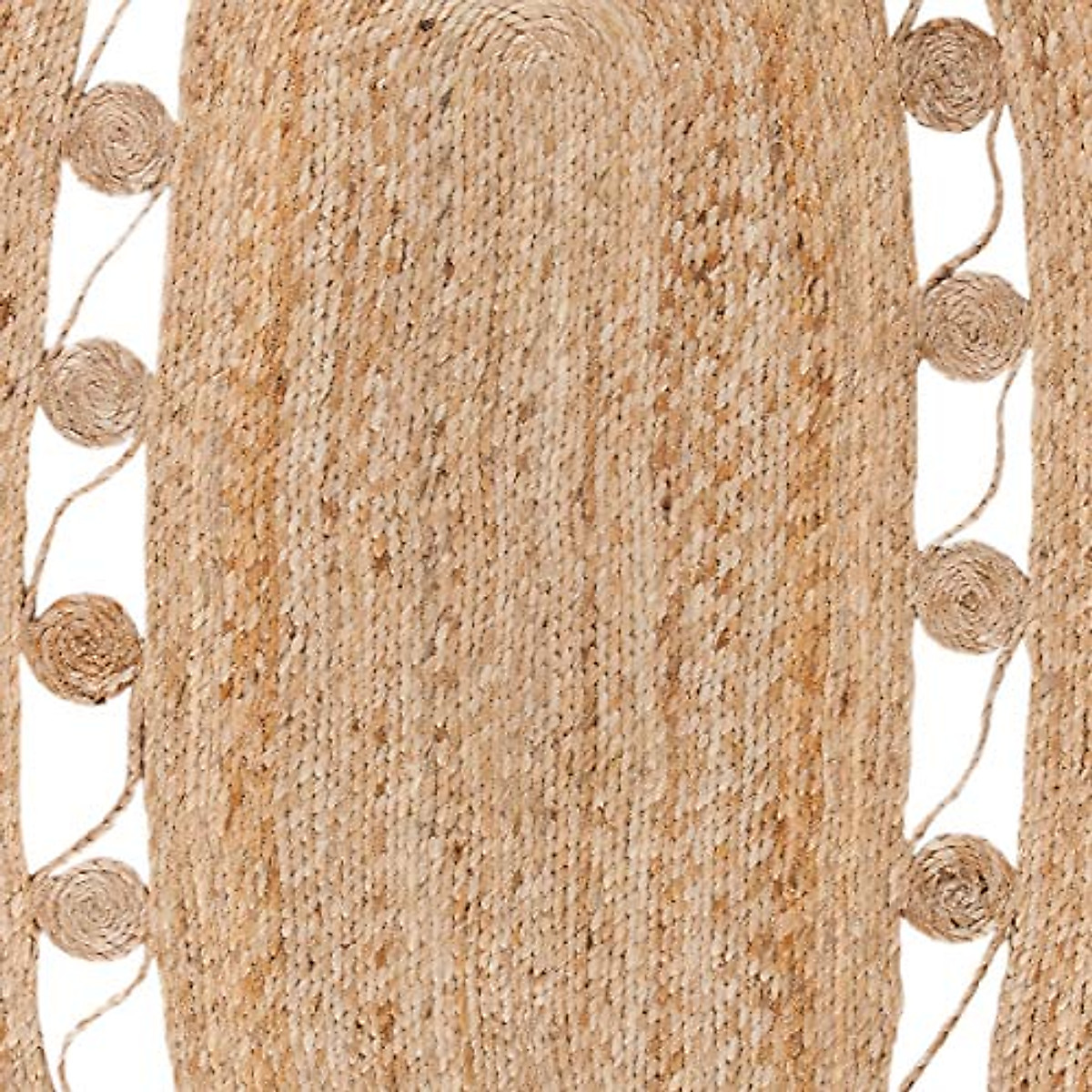 SAFAVIEH Natural Fiber Round Collection 4' x 6' Oval Natural NFB251A Handmade Boho Country Charm Jute Area Rug