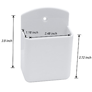 AOAOYING Remote Holders Remote Control Holder Wall Mount Media Storage Box for Home Headboard Office Playroom Bedroom Parlor Self Adhesive Atorage Box (White 4 Pack)