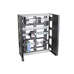 IRP11225D Heavy Duty 12U Rackmount Adjustable Depth Industrial Din Rail Panel Designed for 2 Post or 4 Post EIA310 19 inch Server Rack