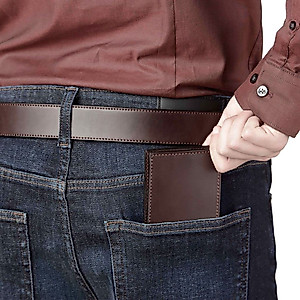 Premium Full Grain Bridle Leather Men’s Bifold Wallet With Flip Up ID Window – Brown - Made in USA