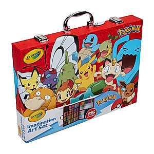 Crayola Pokémon Imagination Art Set (115pcs), Kids Art Kit, Coloring Supplies, Pokemon Toys, Pokemon Gift for Boys & Girls