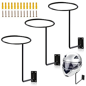 SnowTing 3 Pack Helmet Holder Wall Mount Motorcycle Helmet Holders Stand, Helmet Hangers for Hats Caps, Ball Holder Hanger, Wall Mounted Hat and Wig Holder Hat Wall Display