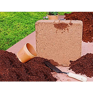 Envelor Coco Coir Brick Coconut Fiber for Plants Natural Garden Soil for Vegetables Potting Soil Block Coco Peat Coco Coir Bulk Coconut Husk Planting Soil 10 lbs Compressed Coconut Coir Brick, 1 Pack