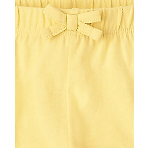 The Children's Place Baby Toddler Girls Pull on Everyday Shorts, Tie Front Pink/Yellow 2-Pack, 2T