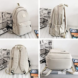 Viycuho Laptop Backpack Cute Large Capacity Student daypack for School Travel Outdoor Back To School (White)