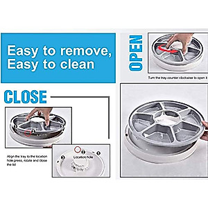 ZZK Pet Bowl pet Supplies six Grid Dog/cat pet Feeder timed Reminder Voice Dry and Wet Food LCD programmable Automatic Dispenser,A