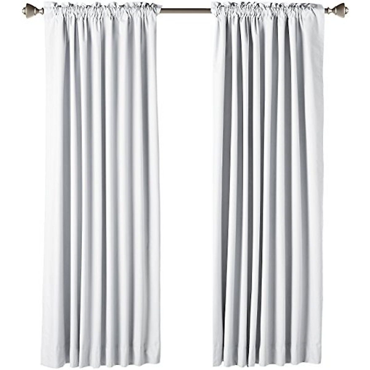 Amazon Basics Blackout Curtain Set - 52''x 63'', White, 4-Pack