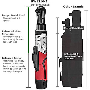 Durofix RW1210-32 G12 Series 12V Cordless Li-ion 3/8” 65 ft-lbs. Brushless Ratchet Wrench Tool Kit with 2 Batteries and Canvas Bag