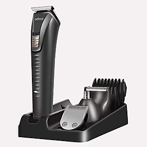 othos Multi-Functional Electric Grooming Hair Clipper Beard Trimmers Shaver Kit for Men Shaver Mustache Hair Face Nose Body Ear Trimmers Set USB Charging Rechargeable Lithium Battery Cordless Stand