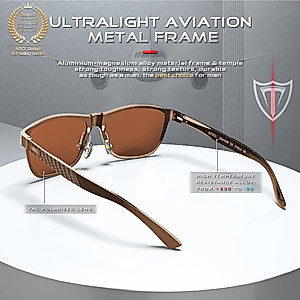 ATTCL Men's Retro Metal Frame Driving Polarized Sunglasses For Men/Women 18587Brown