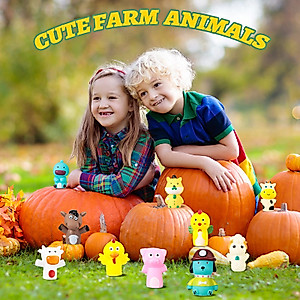 Chengu 10 Pcs Finger Puppets Rubber Farm Animal Finger Puppets Easter Basket Stuffers Egg Fillers Fun Bath Gifts Birthday Party Favors for Kids Toddlers Boys Girls