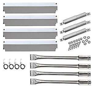 Hisencn Replacement Charbroil 463248208,463268107,466248208 Gas Grill Stainless Steel Burners, CrossoverTubes, Heat Plates, Electronic igniters