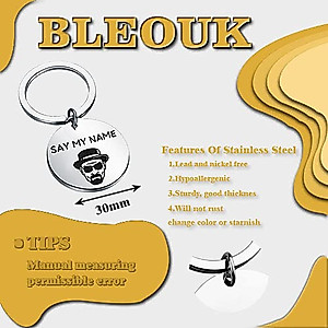 BLEOUK Crime TV Inspired Keychain Breaking Gift Bad Gift TV Show Fans Gift (Say MY name)