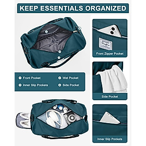 Gym Bags Womens Mens with Shoes Compartment and Wet Pocket Travel Duffel Bag for Women for Plane Sport Gym Tote Bags Swimming Yoga Waterproof Weekend Overnight Bag Carry on Bag Hospital Holdalls