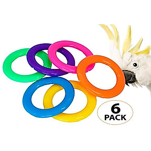 Bonka Bird Toys 1196 Pk6 Plastic Cane Rack Rings Foot Talon Parrot Budgie Finch Quaker Parrotlet
