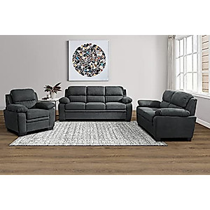 Lexicon Vega Living Room Loveseat, Dark Gray