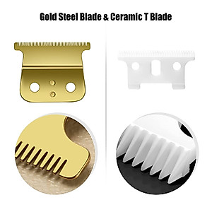Replacement Blade for Andis T Outliner, Andis Gtx (Golden+White Ceramic Blade)