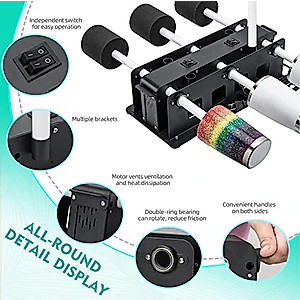 Caramote Creative Cuptisserie 6 Cup Turner Tumbler Steel Frame Cup Spinner Machine for Drying Epoxy Resin Tumbler Turner Rotisserie Kit (6 Cup Turners)