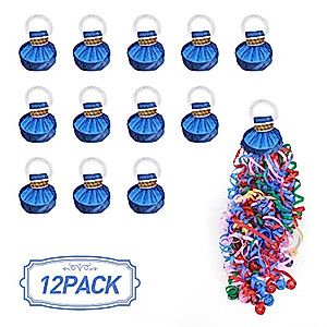 No Mess Streamers,12Pack Colorful No Mess Confetti Poppers,Party Poppers for Birthday,Wedding,Party,Celebrations,School Opening,Graduation,Retirement Party (blue 12pack)