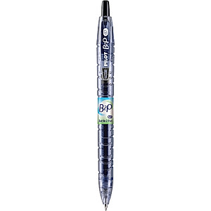 PILOT B2P - Bottle to Pen Refillable & Retractable Rolling Ball Gel Pen Made From Recycled Bottles, Fine Point, Black G2 Ink, 12-Pack (31600)