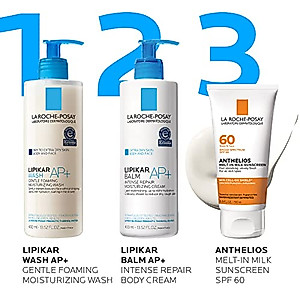 La Roche-Posay Anthelios Melt-In Milk Body & Face Sunscreen SPF 60, Oil Free Sunscreen for Sensitive Skin, Sport Sunscreen Lotion, Sun Protection & Sun Skin Care, Oxybenzone Free